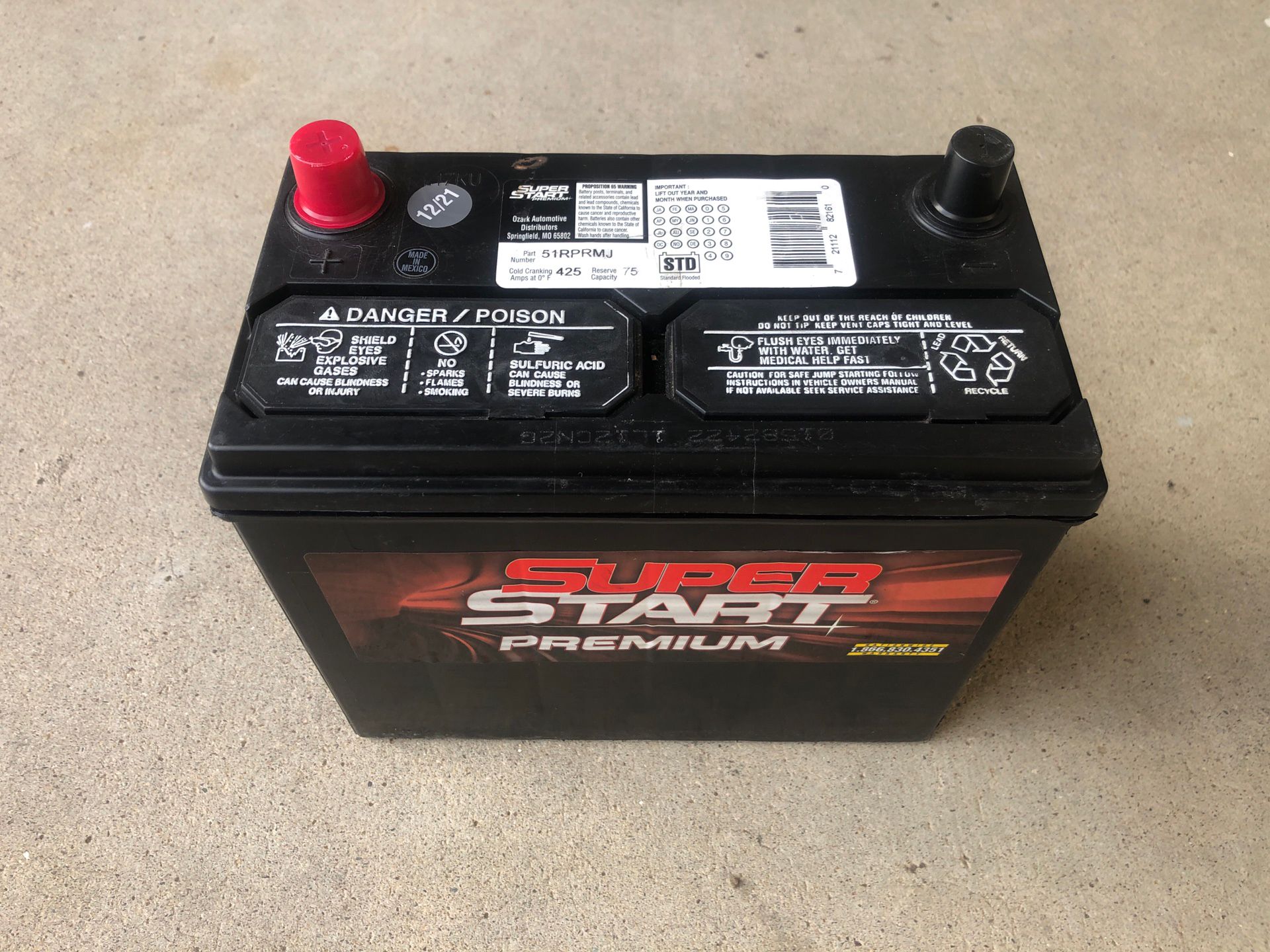 12 Volt Car Battery - Super Start Premium (O’Reilly) for Sale in San ...