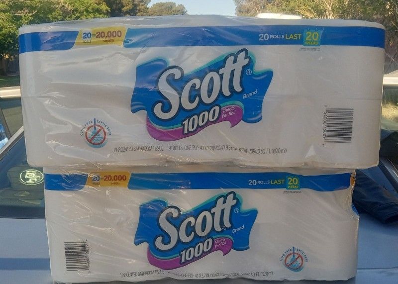 Scott 1000 Ply Sheet (20) Count Per Package Toilet Paper Tissue! for ...