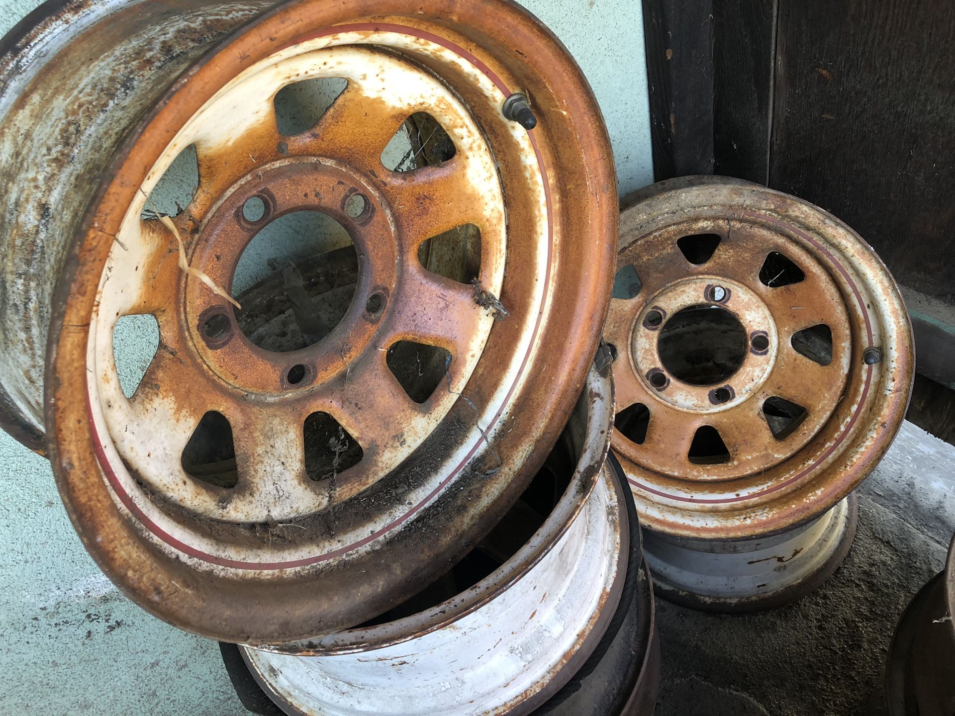 Jeep steel 15 inch rims 10 inch wide, 5.5x5 pattern for Sale in Los ...