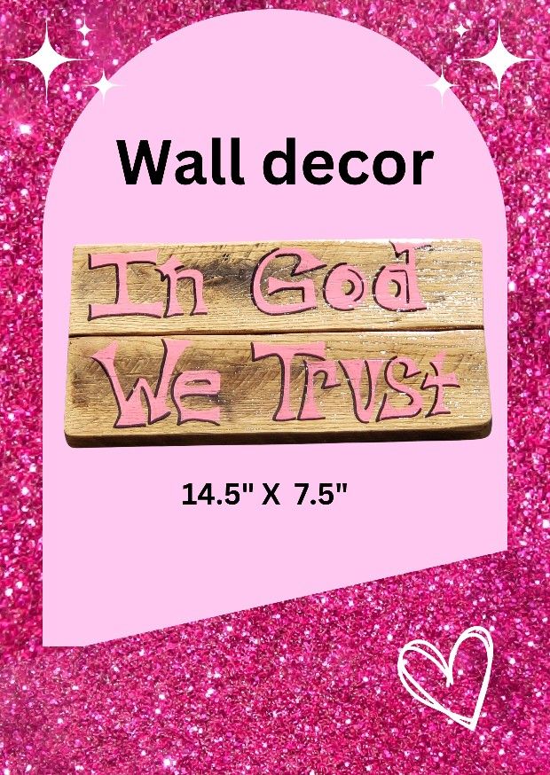 Wall Decor - In GOD We Trust - Handmade - Real Wood for Sale in Winston ...