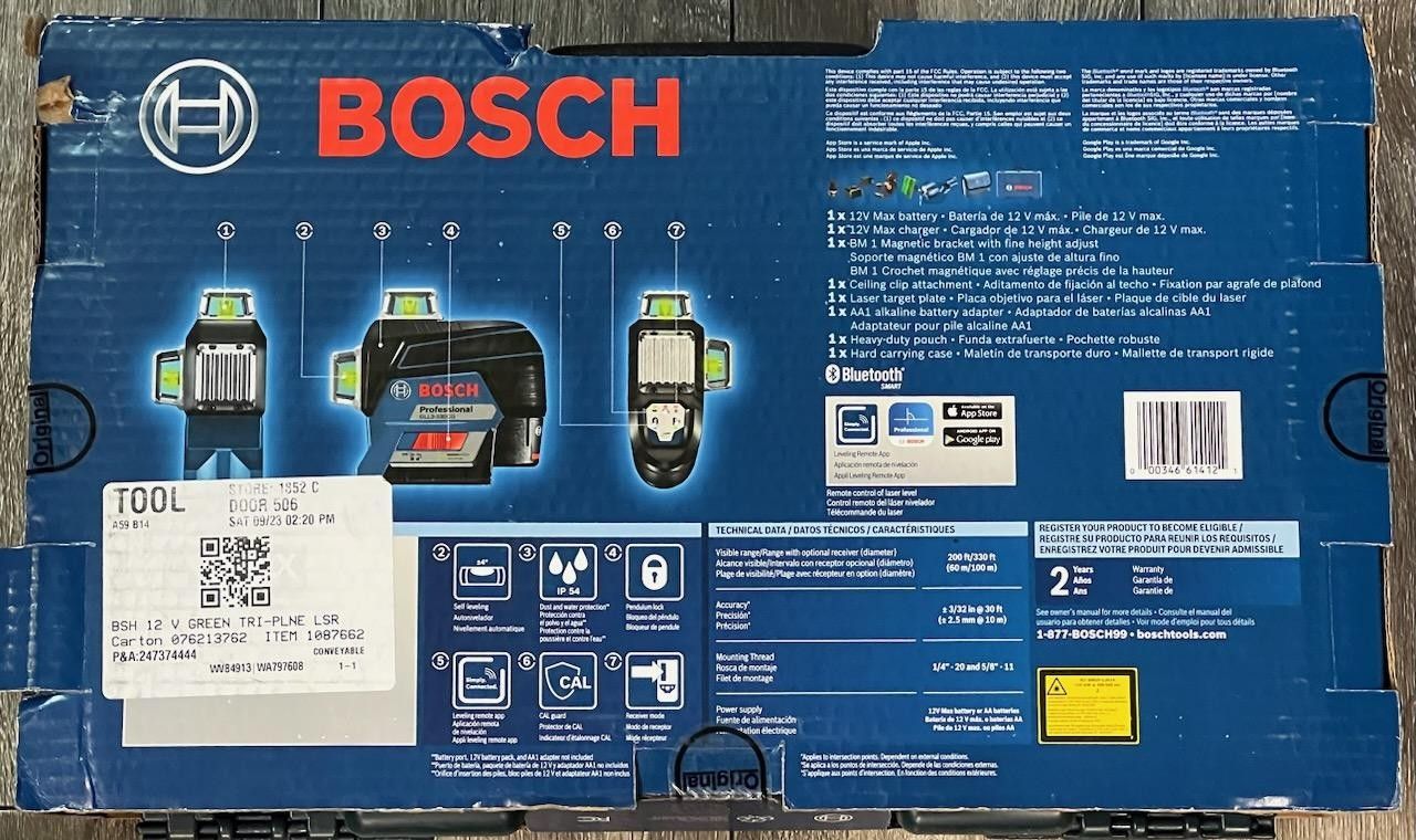 Bosch (GLL3-330CG) Connected Green-Beam Three-Plane Leveling And ...