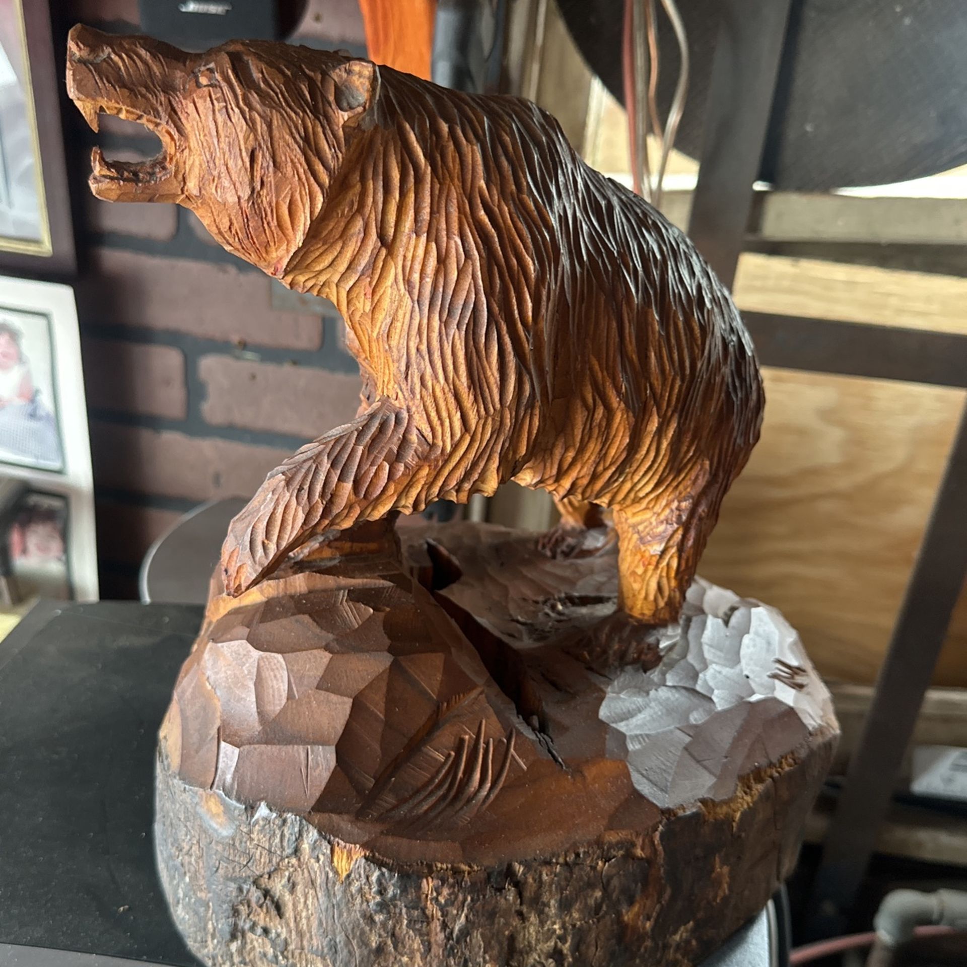 Carved Grizzly Bear Authentic Cabin Garage Bear Wooden for Sale in ...
