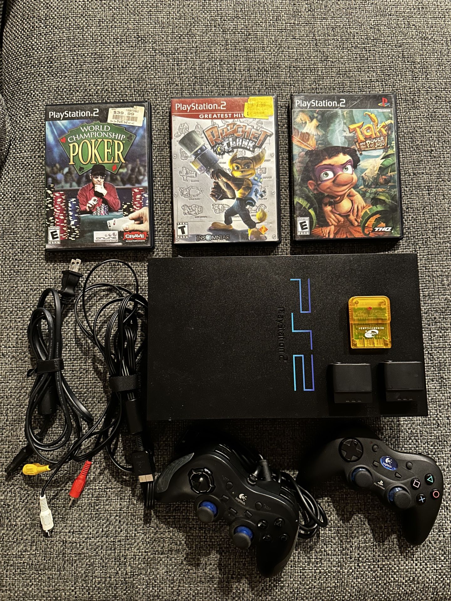 Fat Ps2 Console 3 Games 2 Controllers 1 Memory Card All Cables for Sale ...