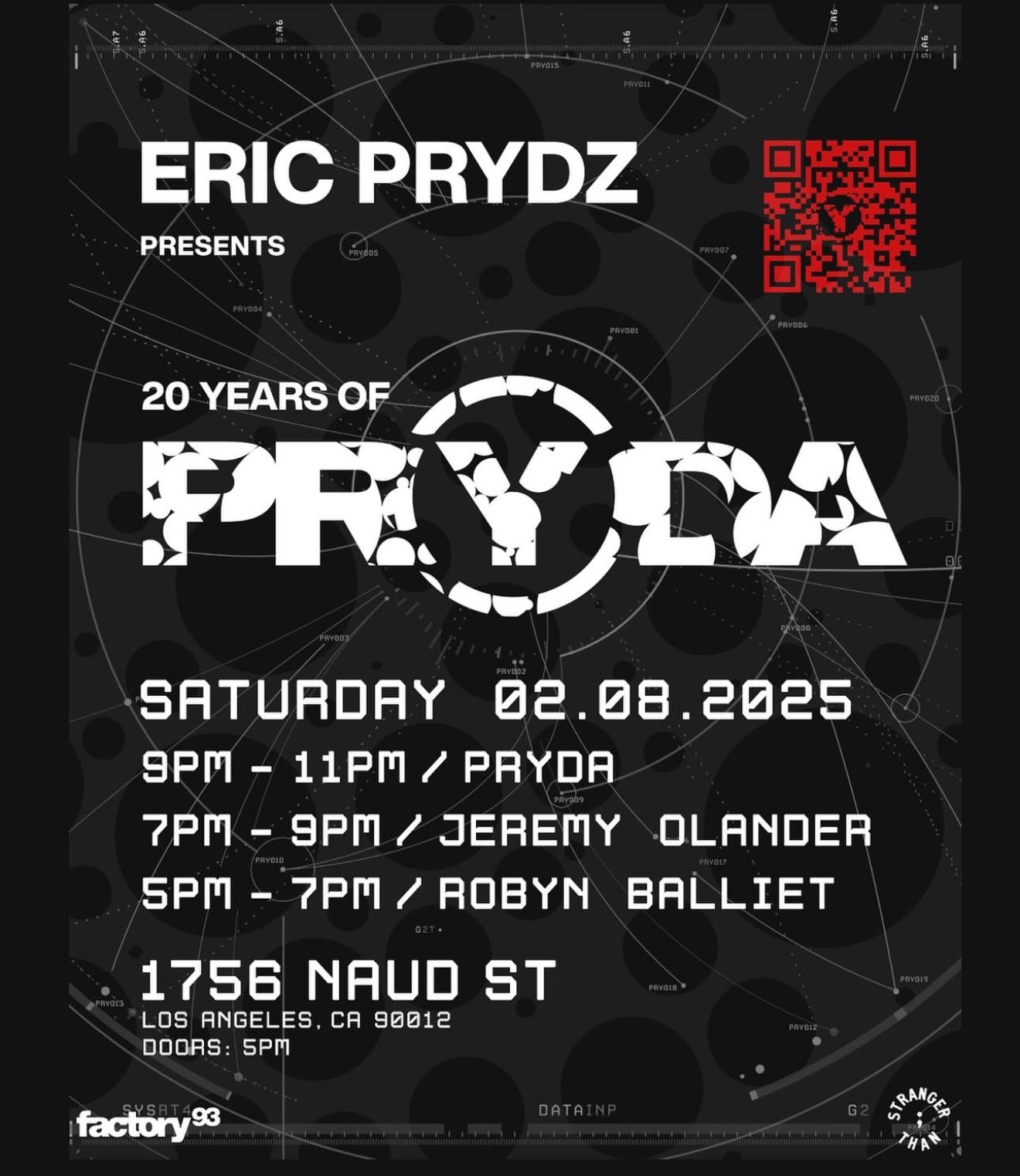 2/8 Factory 93 & Eric Prydz Presents: PRYDA Tickets for Sale in ...
