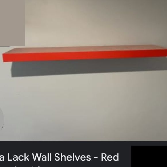 Ikea red lack shelf store