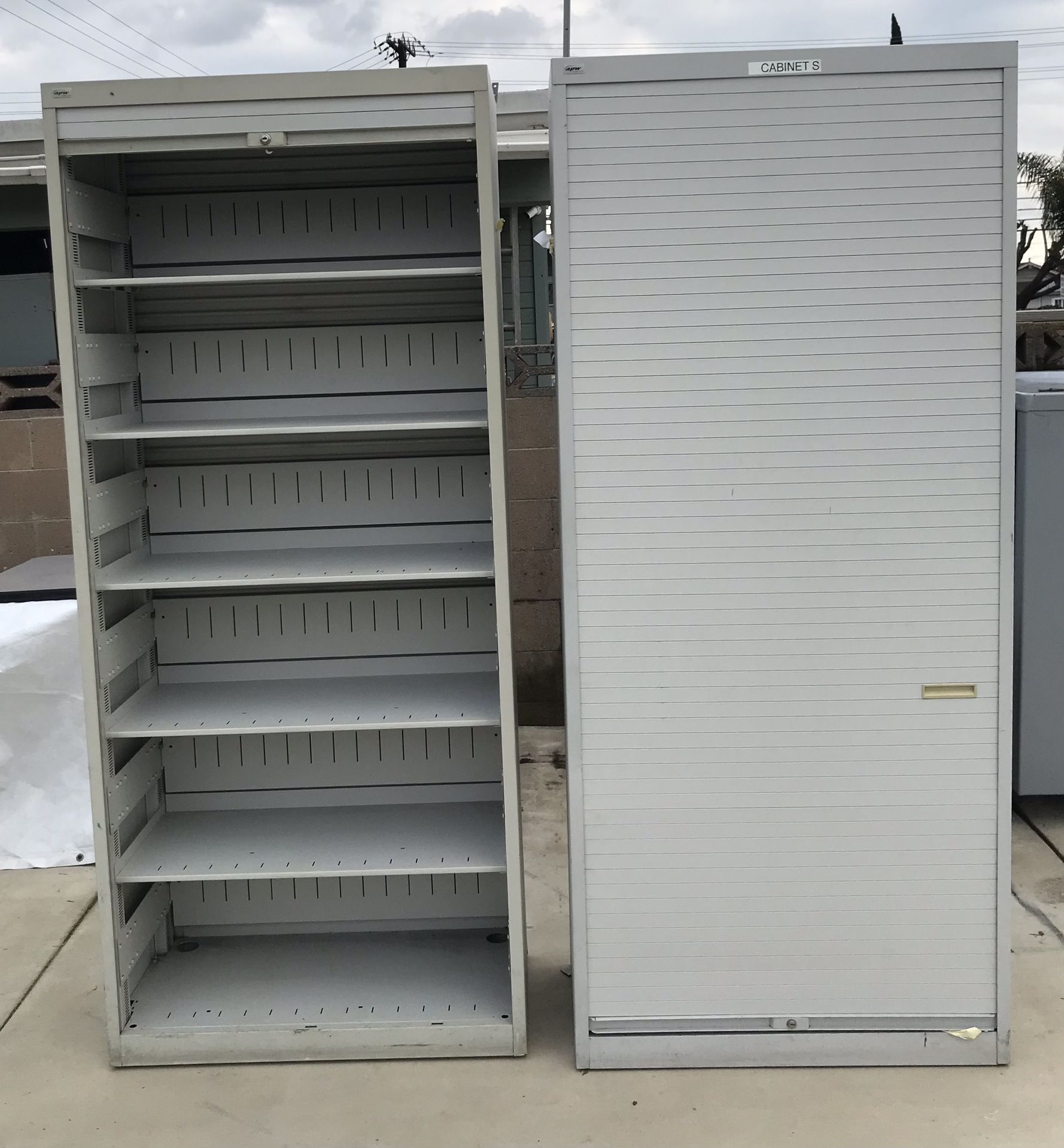 Roll up Door Storage Cabinets 83” Tall $300 each for Sale in Chino, CA ...