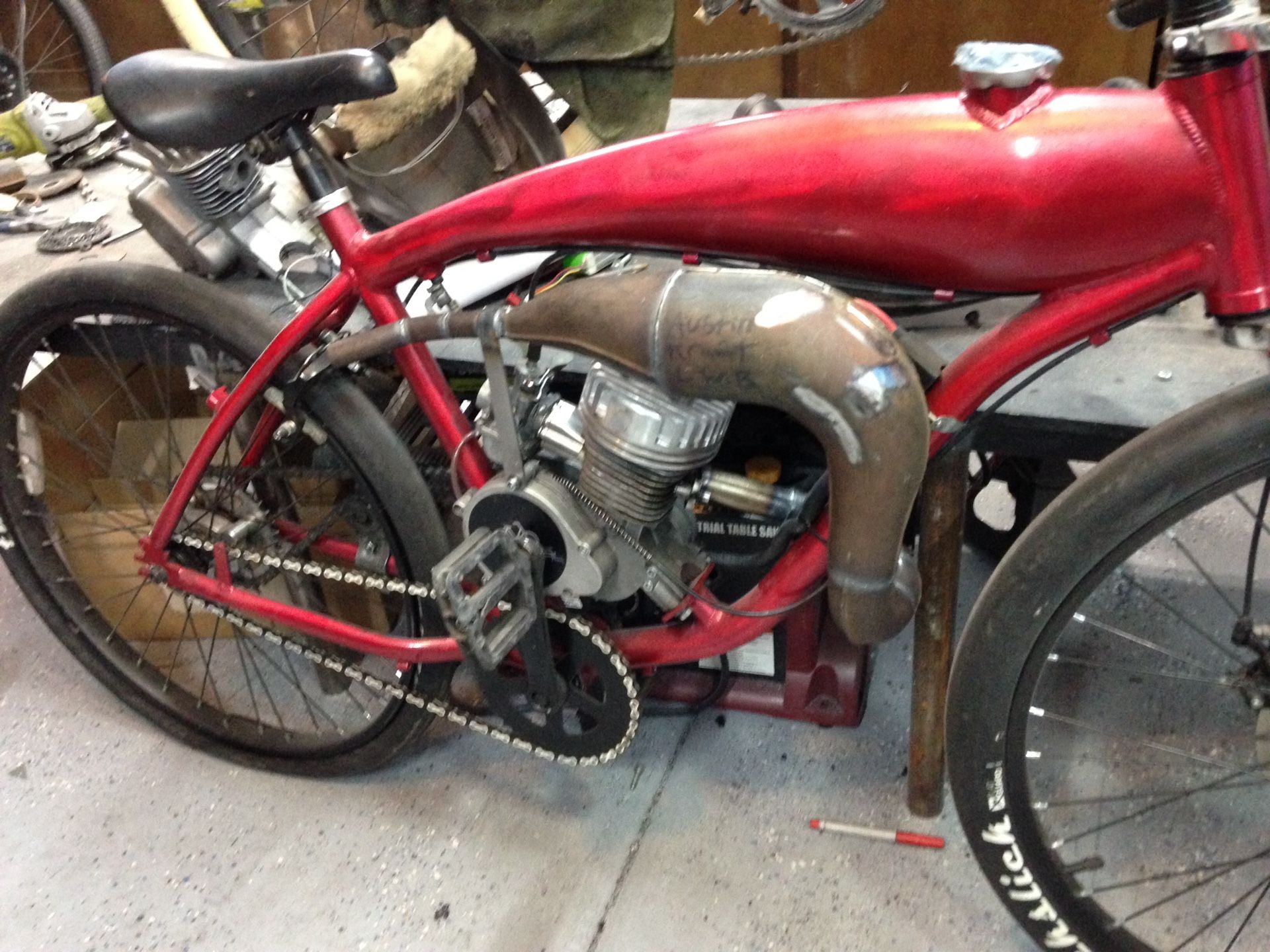 Motorized bicycle 66/80cc custom expansion chamber exhaust pipes for ...