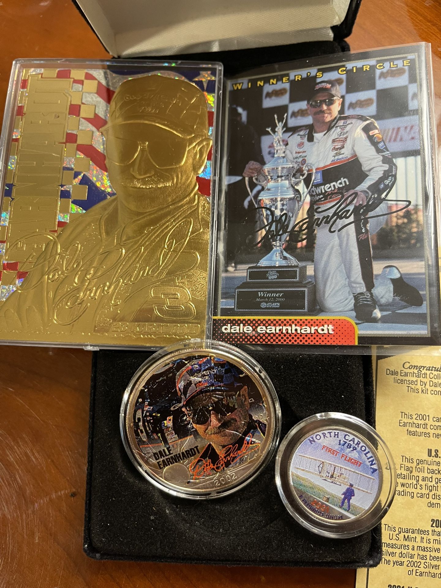 Dale Earnhardt Collectors Kit - 23KT Gold Card And Silver Eagle ...