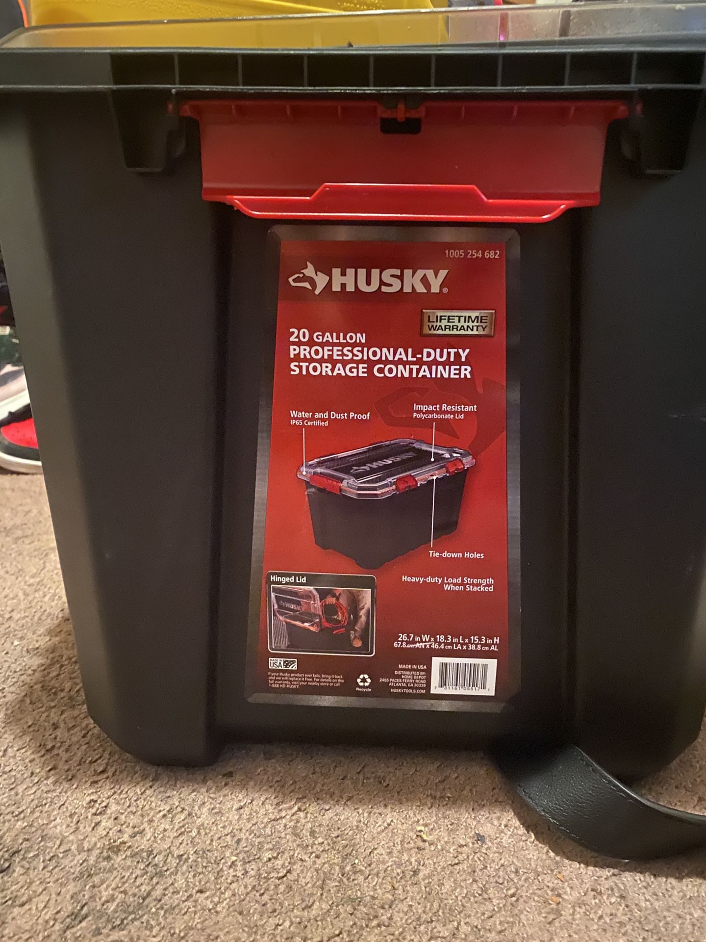 Husky 20-Gal. Professional Duty Waterproof Storage Container with ...