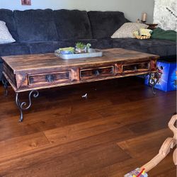 Rustic Coffee Table In Mexican Living Room