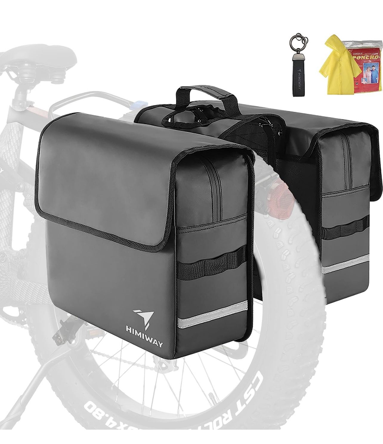 Himiway Bike Bags for Rear Rack 36L Foldable Bike Panniers for Cargo ...