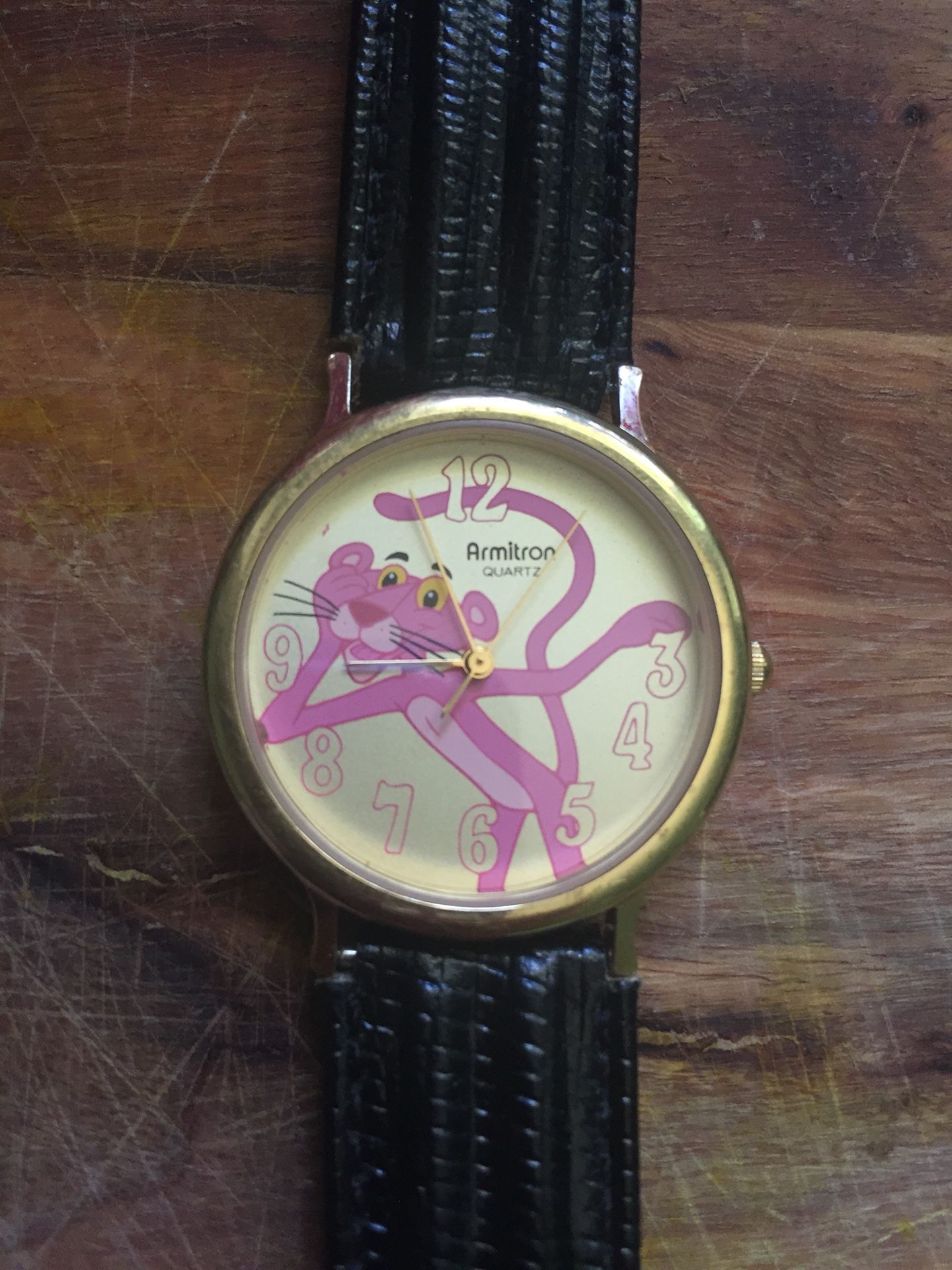 1990 The Pink Panther Armitron quartz collectible vintage watch gold ...