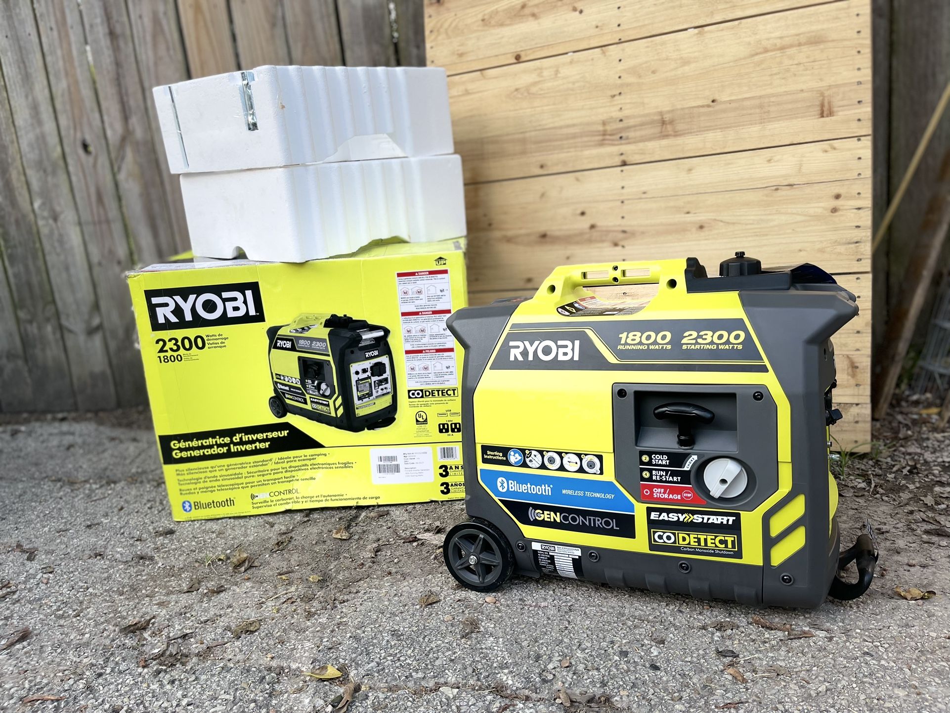 Ryobi 2,300- Watt Recoil Start Bluetooth Super Quiet gasoline Powered ...
