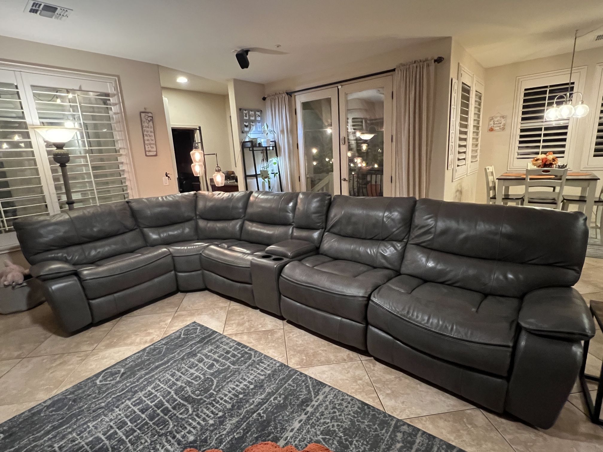 Grey leather modular sectional sofa for Sale in Gilbert, AZ - OfferUp