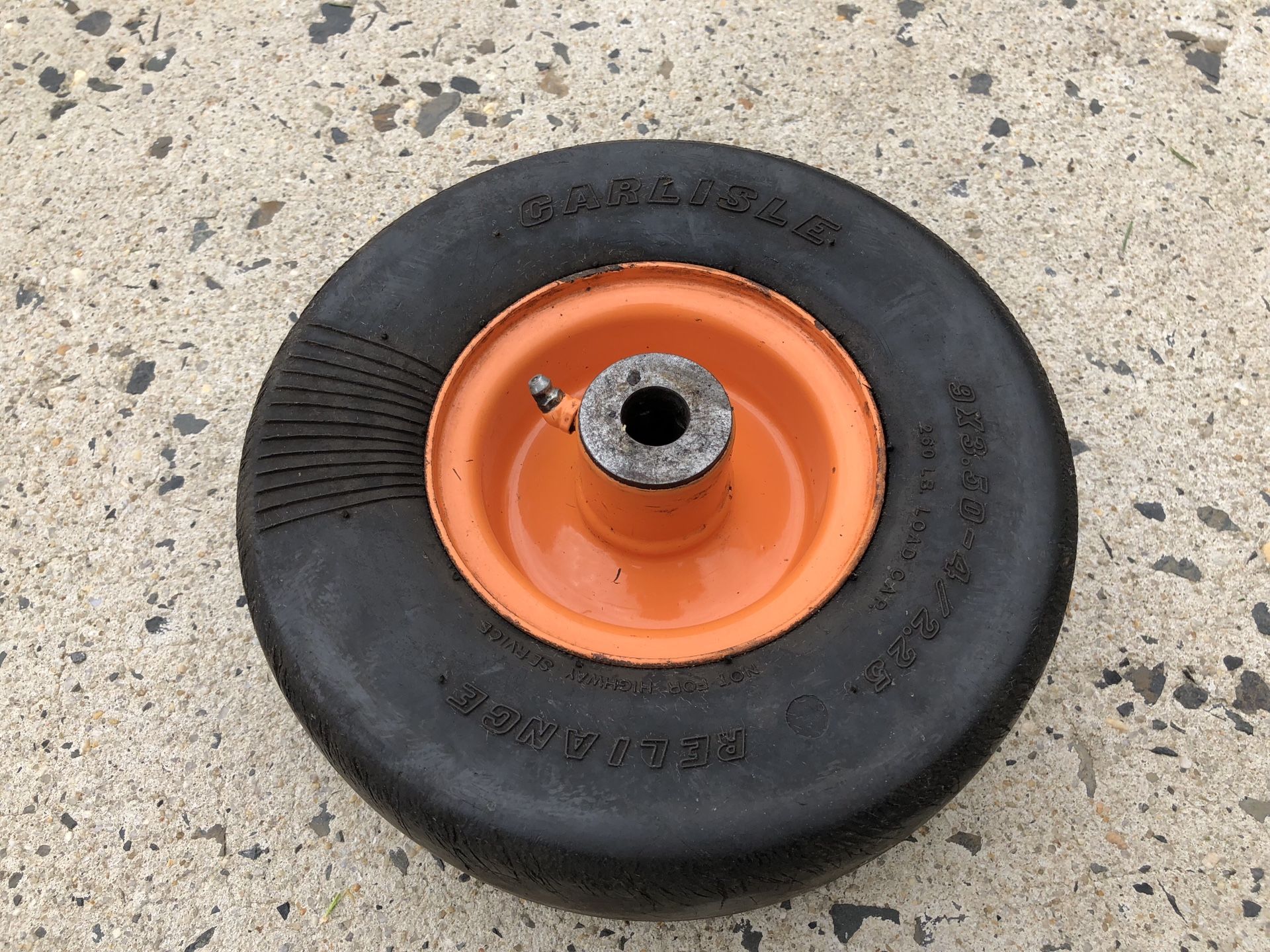 Carlisle Reliance 9x3.50-4/2.25 Smooth Tread Flat Free Wheel Assembly ...