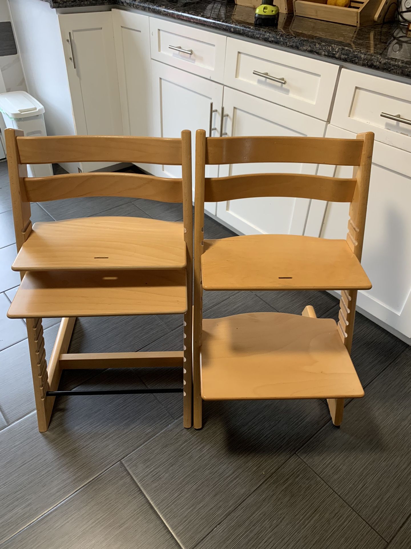 Set Of Two Tripp Trapp Chairs -Adjustable, Convertible Chair for ...