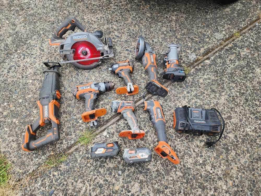 8 Rigid Tools, 2 Batteries And a Charger for Sale in Portland, OR - OfferUp