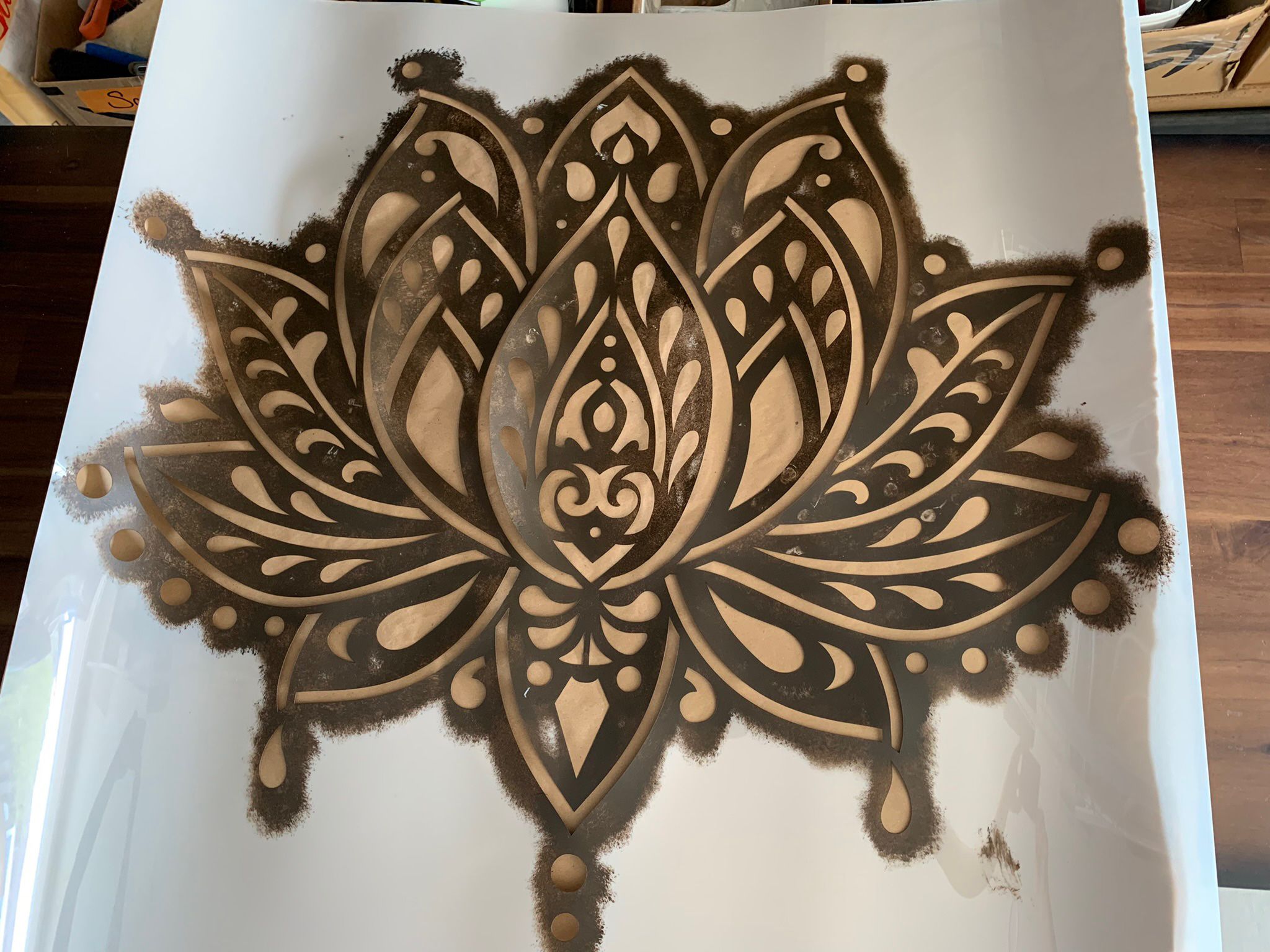 Lotus Flower Stencil
