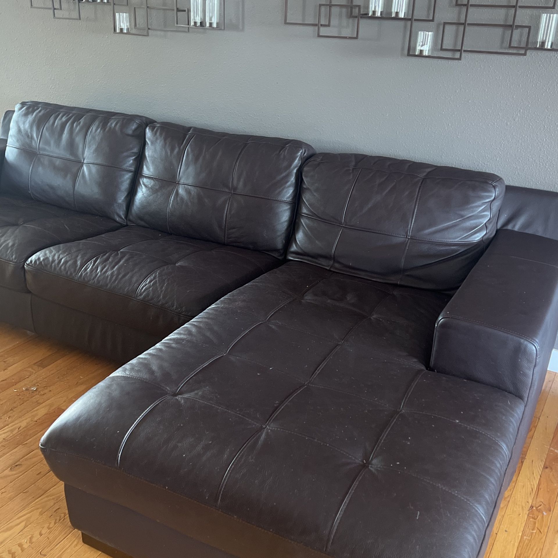 Kasala Dark Brown Leather Couch. for Sale in Tumwater, WA - OfferUp