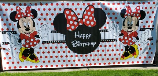 Red Minnie Mouse Birthday Banner