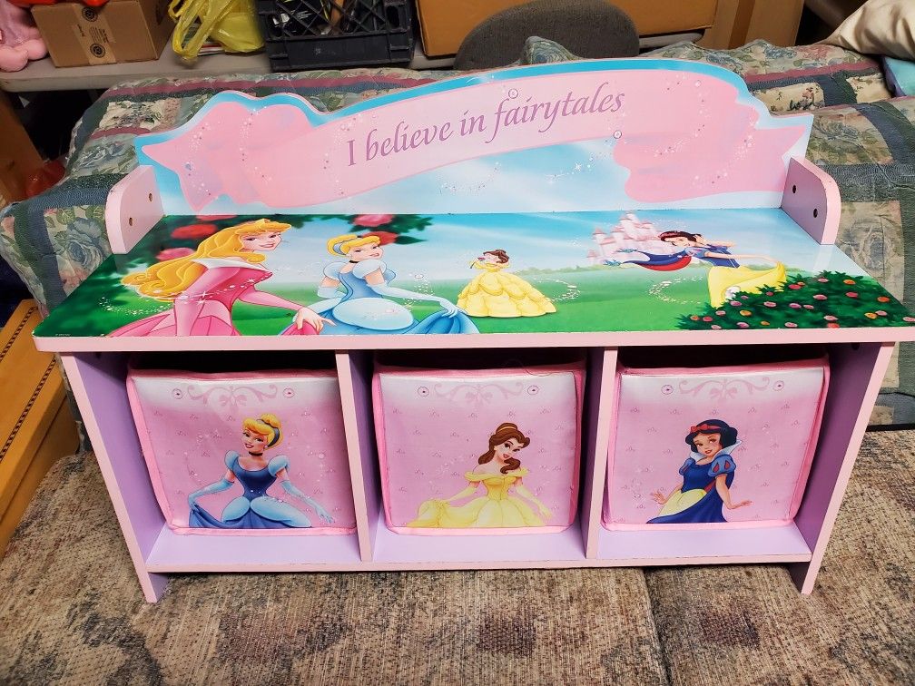 Disney princess toy box bench store