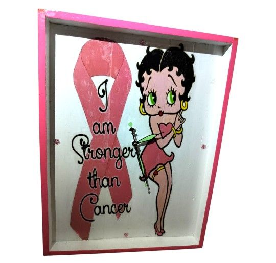 Handcrafted Betty Boop Breast Cancer Awareness Clock for Sale in ...