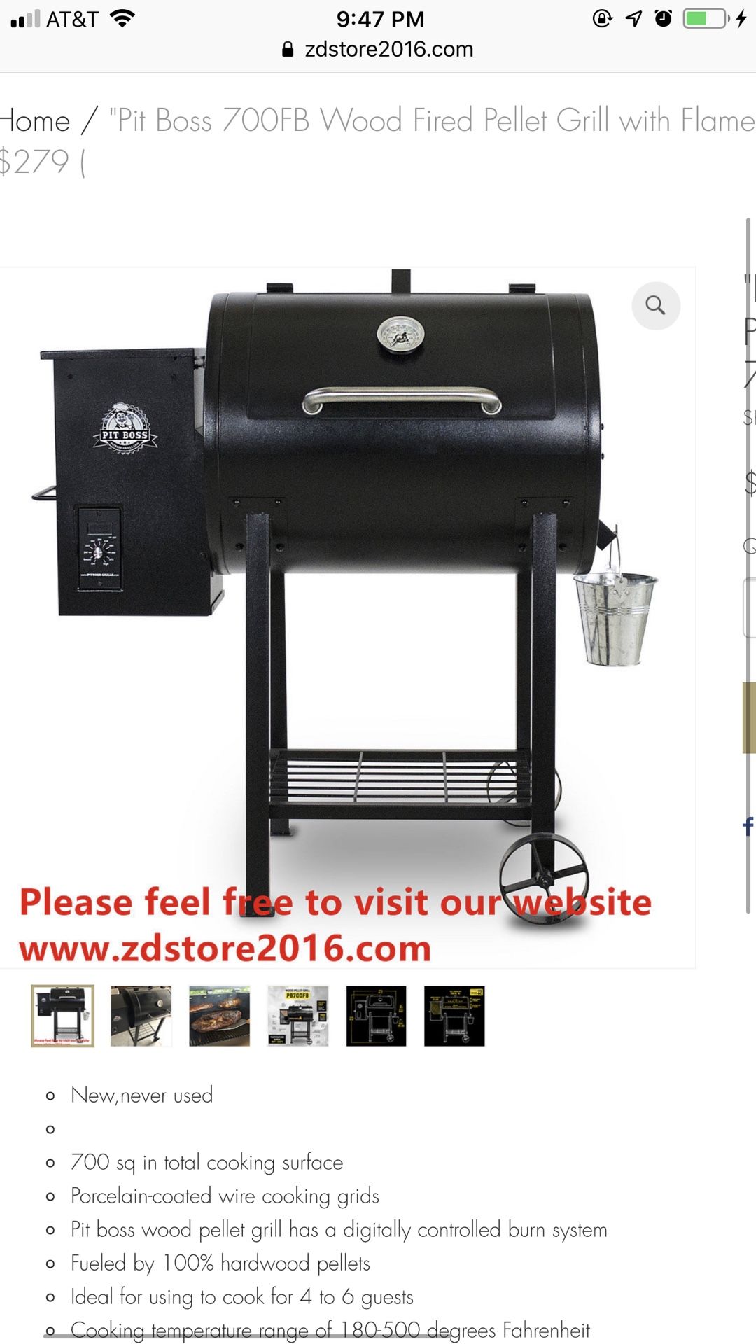 Pit Boss 700FB Wood Fired Pellet Grill with Flame Broiler, 700 Sq. In ...