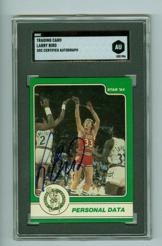 Larry Bird Autographed 1984-85 Star set card #17 Personal SGC Authentic ...