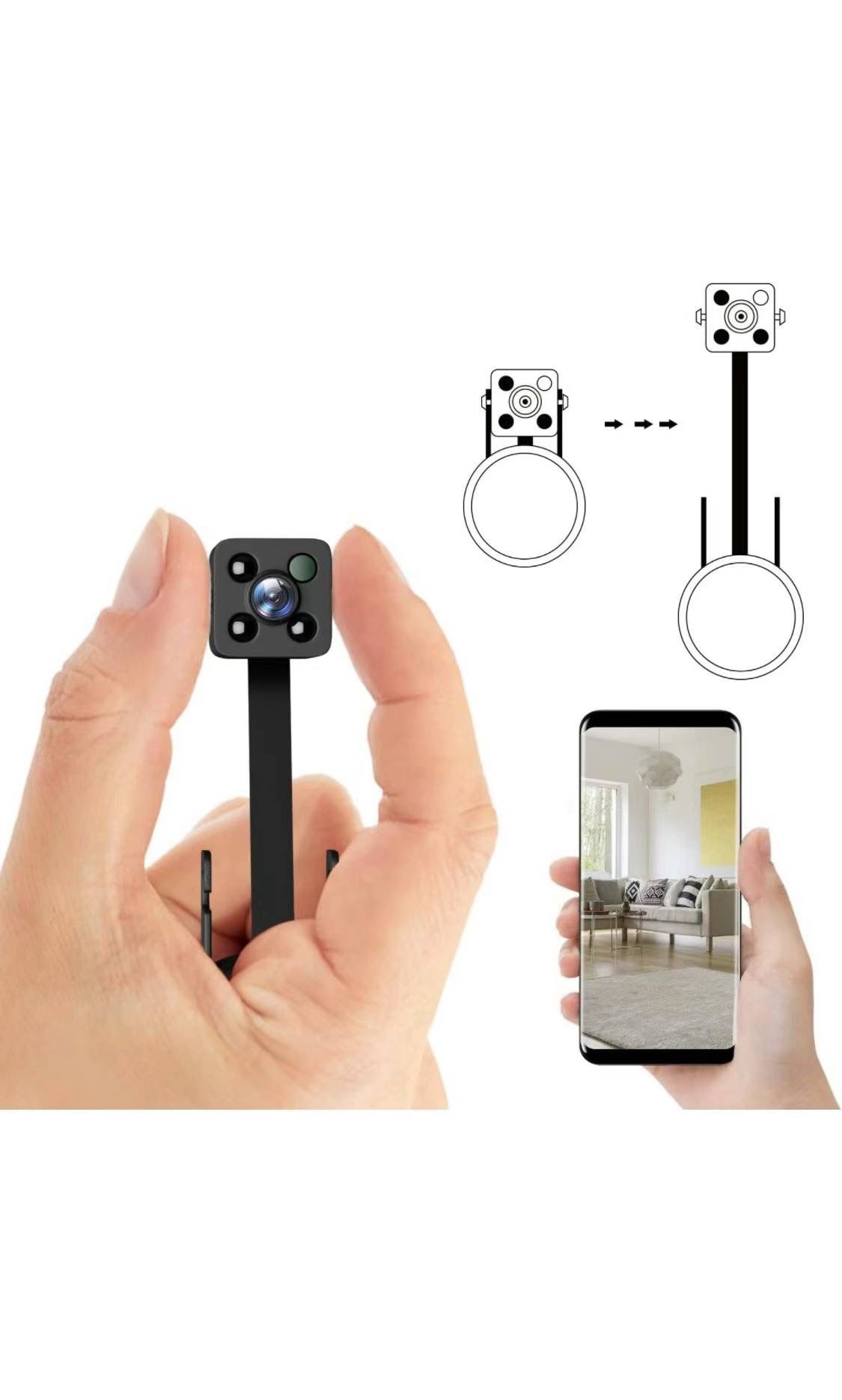 WiFi Spy Camera Portable Surveillance Camera SQ11 Mini Era - 1080P HD ...