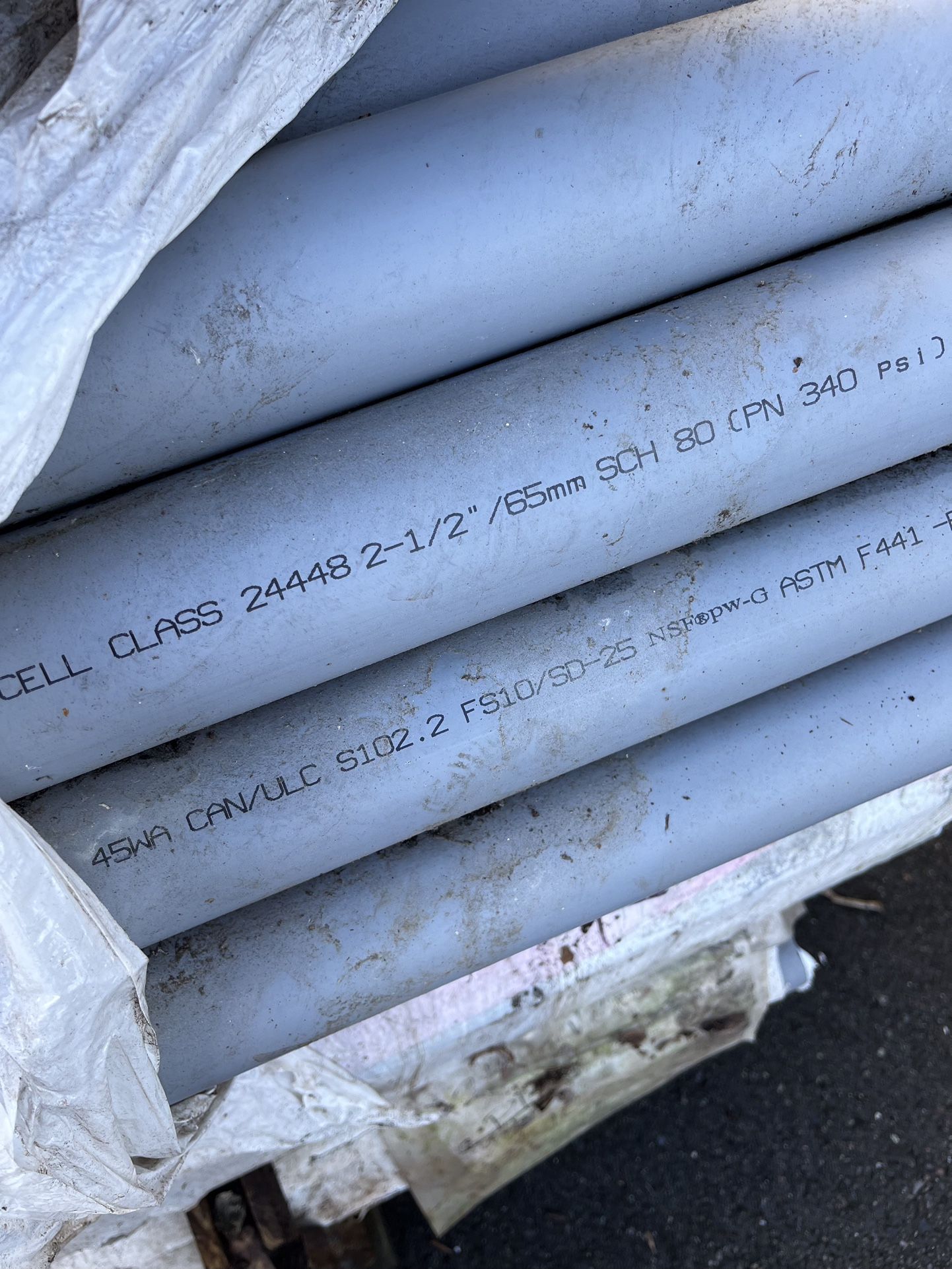 Schedule 80 Pvc Pipe 20 Foot Length Straight Ends 1-1/2” , 2”, 2-1/2 ...