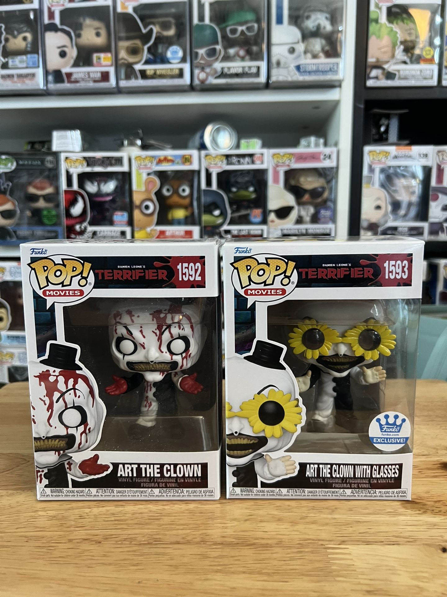 2 Art the Clown Terrifier Funko Pops EXC Bloody Glasses #1(contact info ...