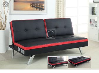 Futon with bluetooth speakers store