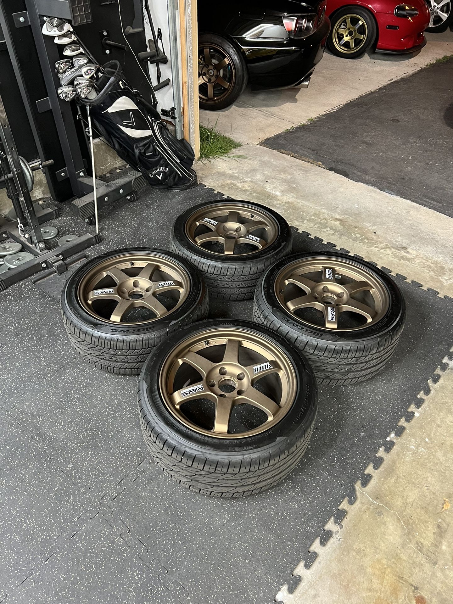 Volk TE37 17x9.5 +40 Staggered 5x114.3 With Nitto Tires for Sale in ...