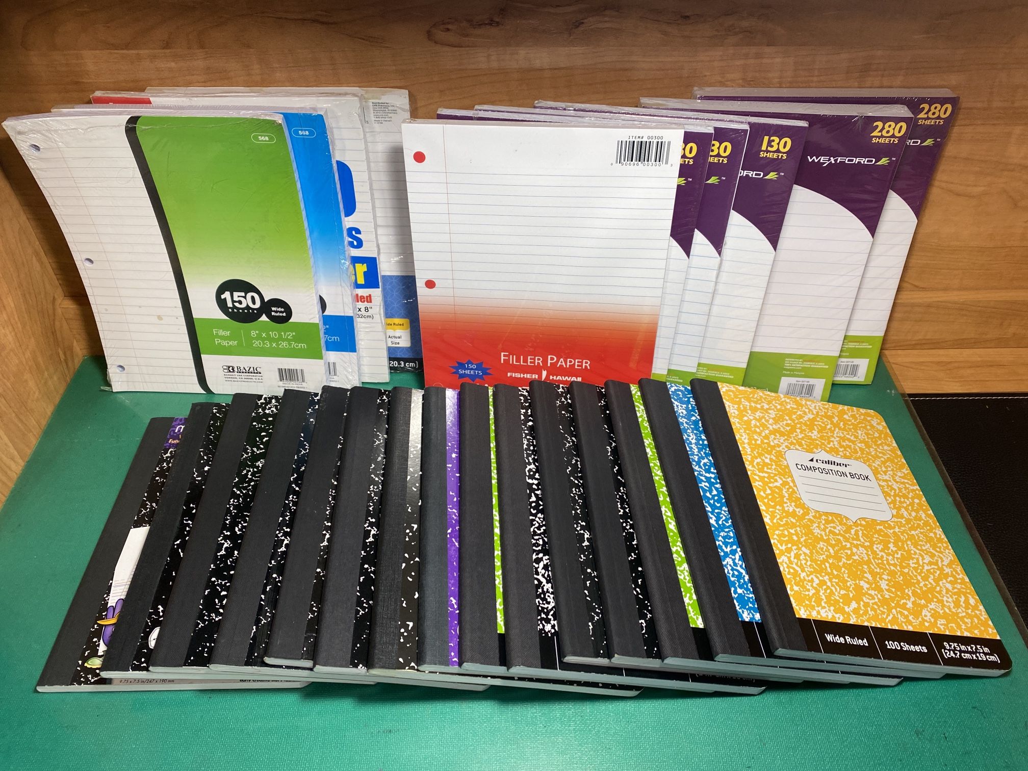 Wide Ruled Filler Paper (x1700) & Composition Books (x14) & Journal (x1 ...