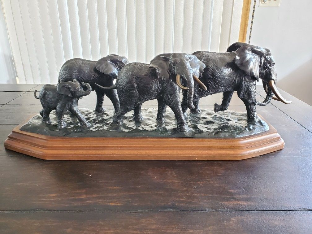 Signed Ronald Reagan Republican Bronze Elephants Statue Sculpture for ...