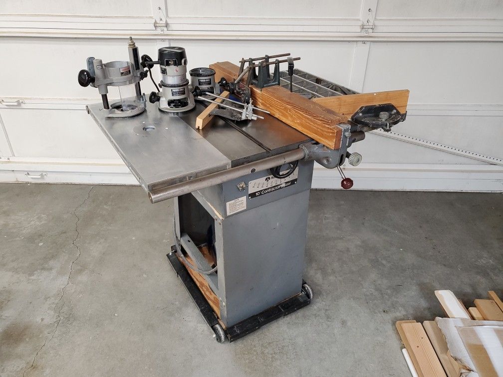 Rockwell 10" Saw,+ Router & Plunge Base,w-Router Table, Metal Extension ...