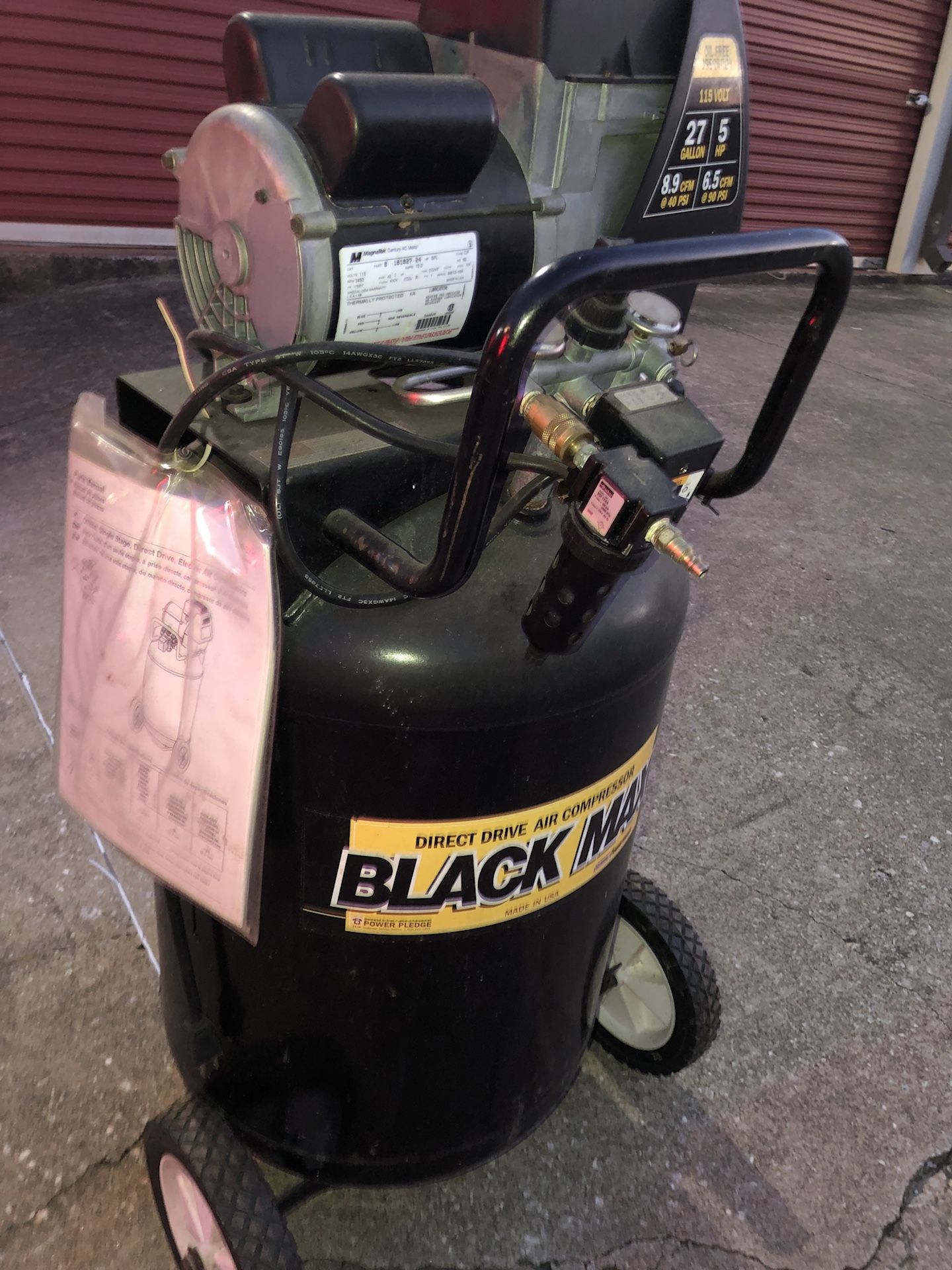 Coleman Powermate Black Max 27 Gallon 5 HP Direct Drive Air Compressor ...