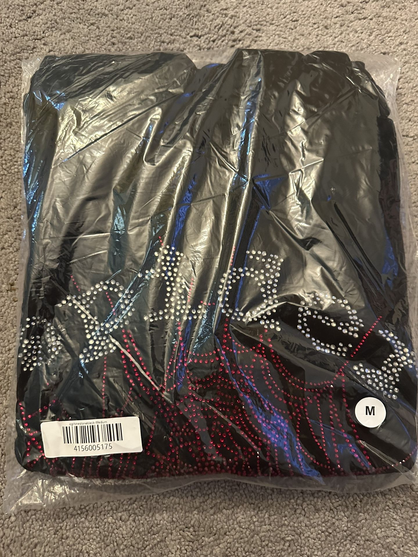BRAND NEW BLACK RHINESTONE SP5DER HOODIE LMK