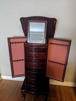1988 Vintage Powell Queen Ann Jewelry Armoire 8 Drawers Cherry Color for Sale in Gretna LA OfferUp