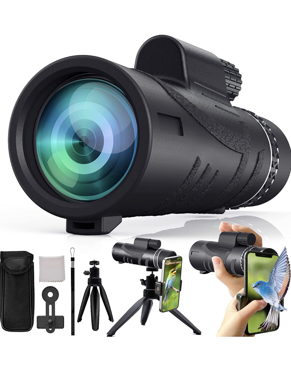 2023 80x100 HD Monocular Telescope,Fyzpaea BAK-4 Prism and FMC Lens ...