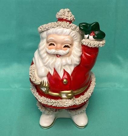 Vintage Christmas spaghetti Santa Claus bank mid century Japan ceramic ...