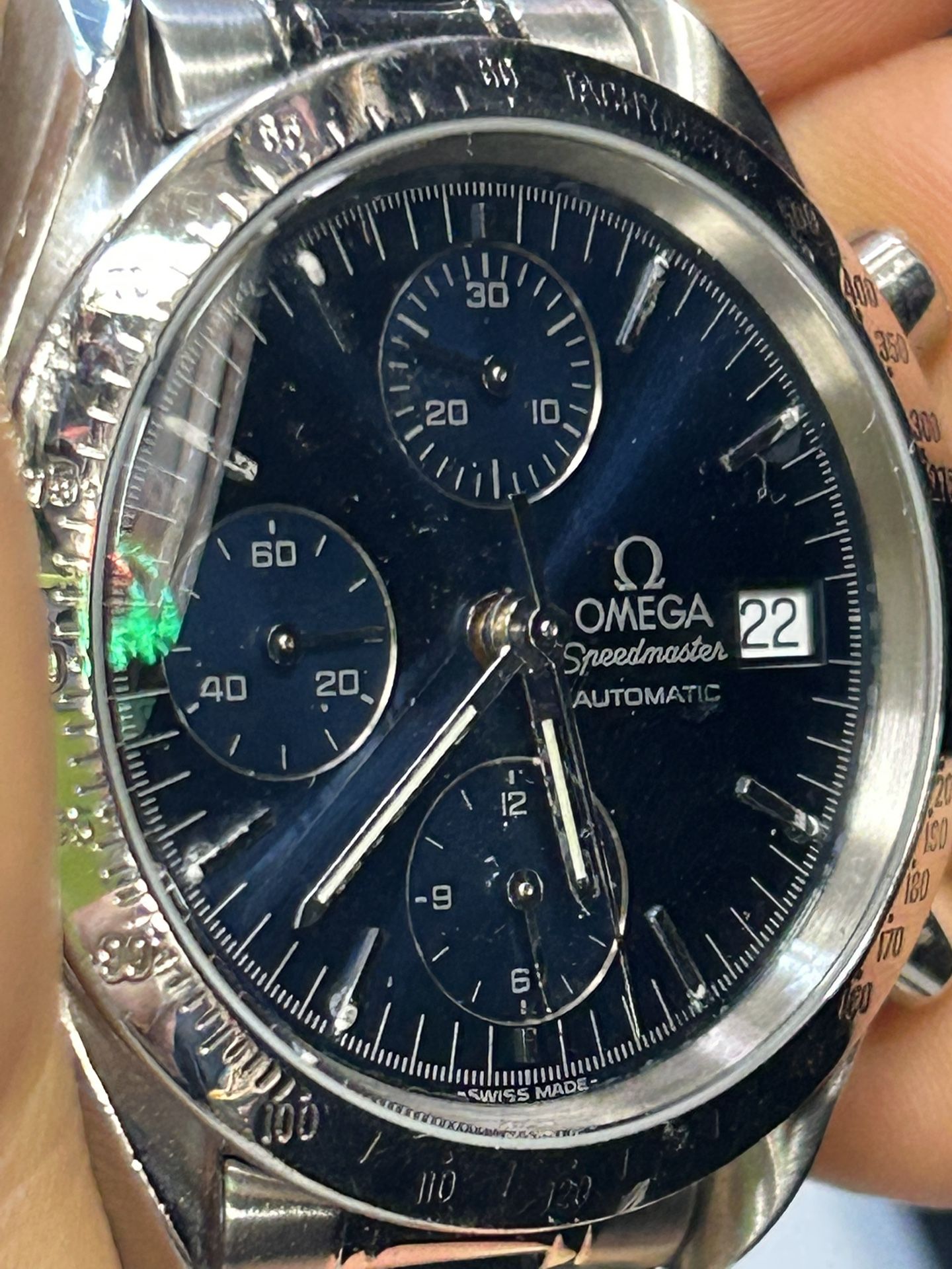 1993 Omega 39mm Automatic Speedmaster Date Chrono Men's Watch for Sale ...