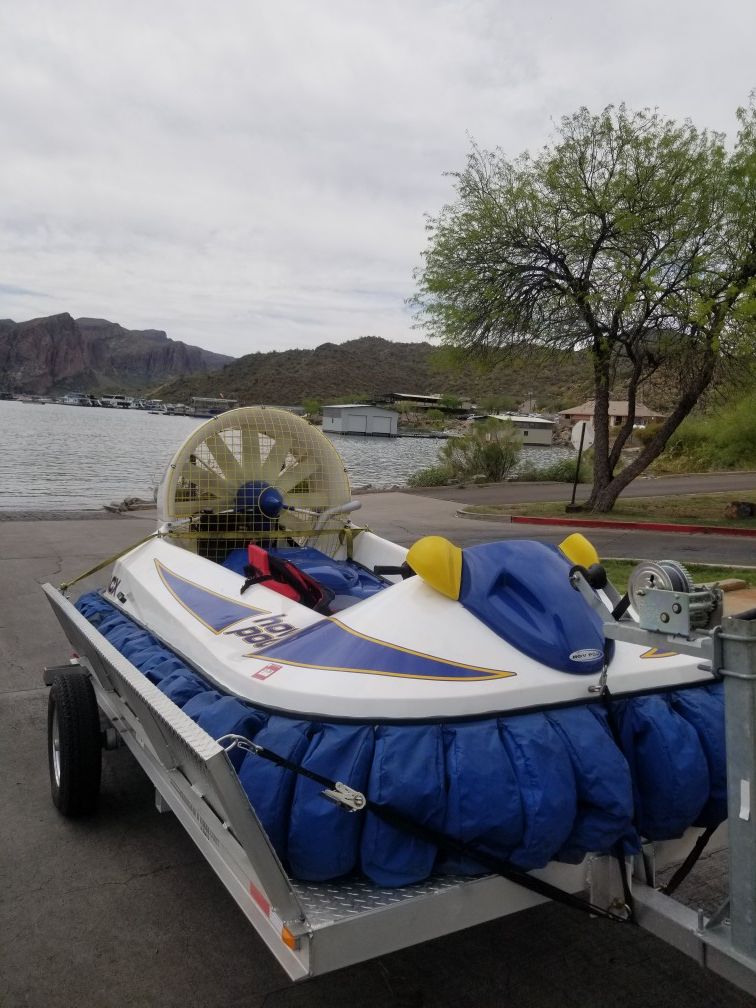Hovercraft Hov Pod boat *Lake Ready* with aluminum tilt trailer for ...