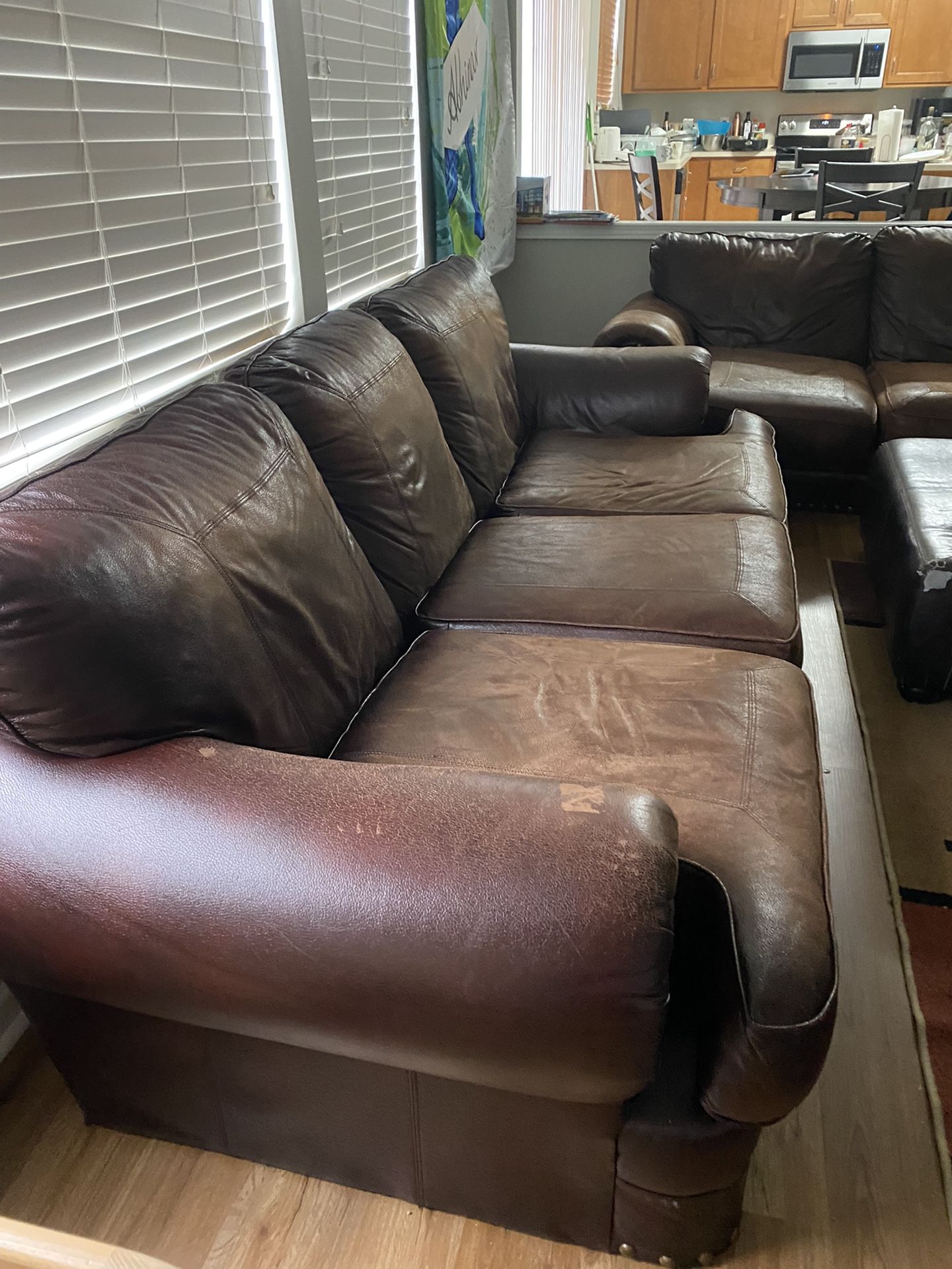 2 Leather Couch Used For Sale Must Pick Up Negotiable for Sale in ...