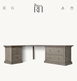 RH Restoration Hardware Office Corner Desk System Drawer File Utility Cabinet Modular Grey Oak for Sale in Leander TX OfferUp