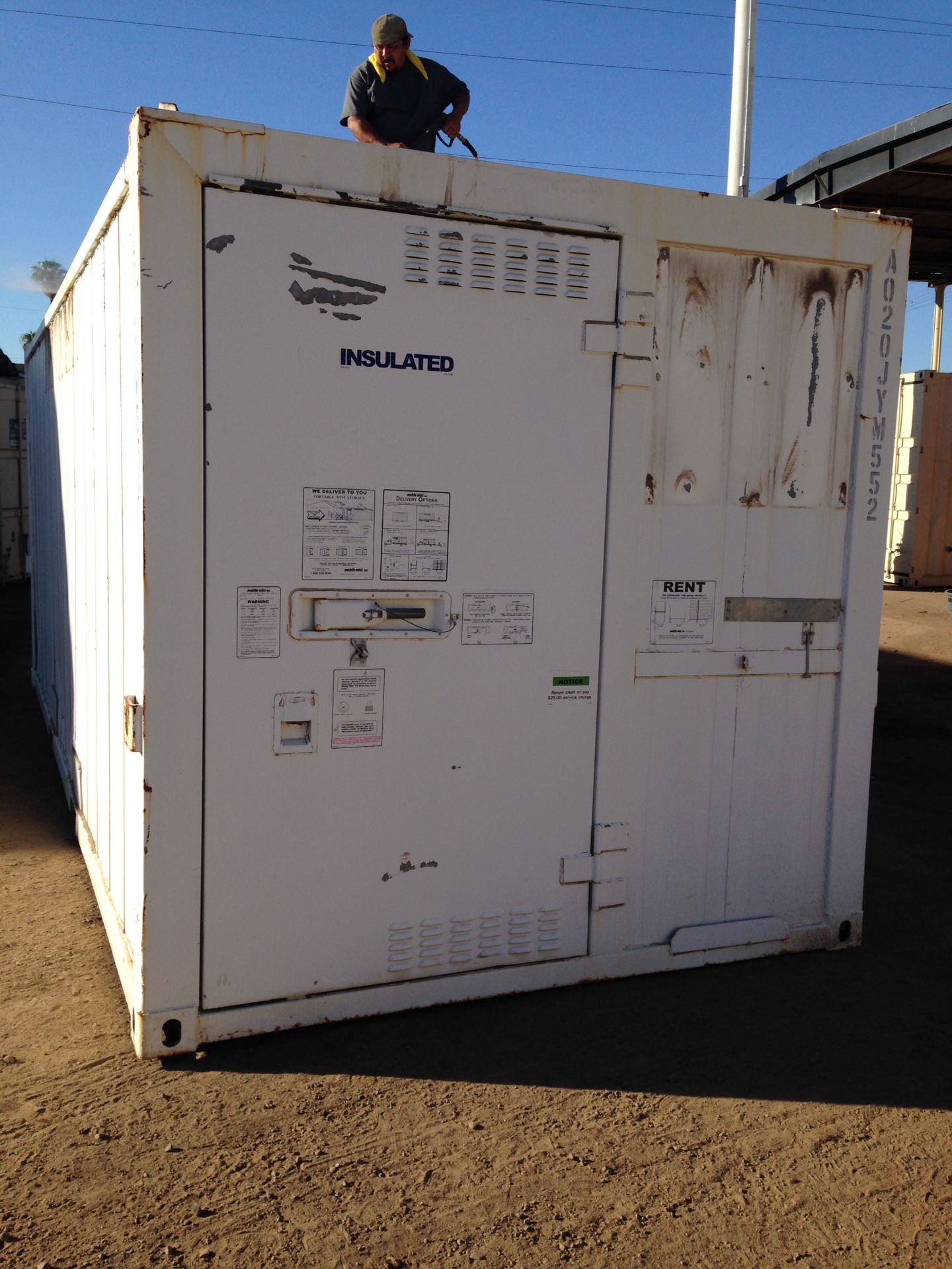 LOCAL insulated 8 x 20 shipping container storage connex with man door ...