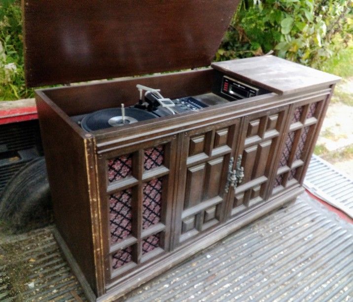 Vintage Hi-Fi Turntable Console Cabinet by General Electric - Made in ...