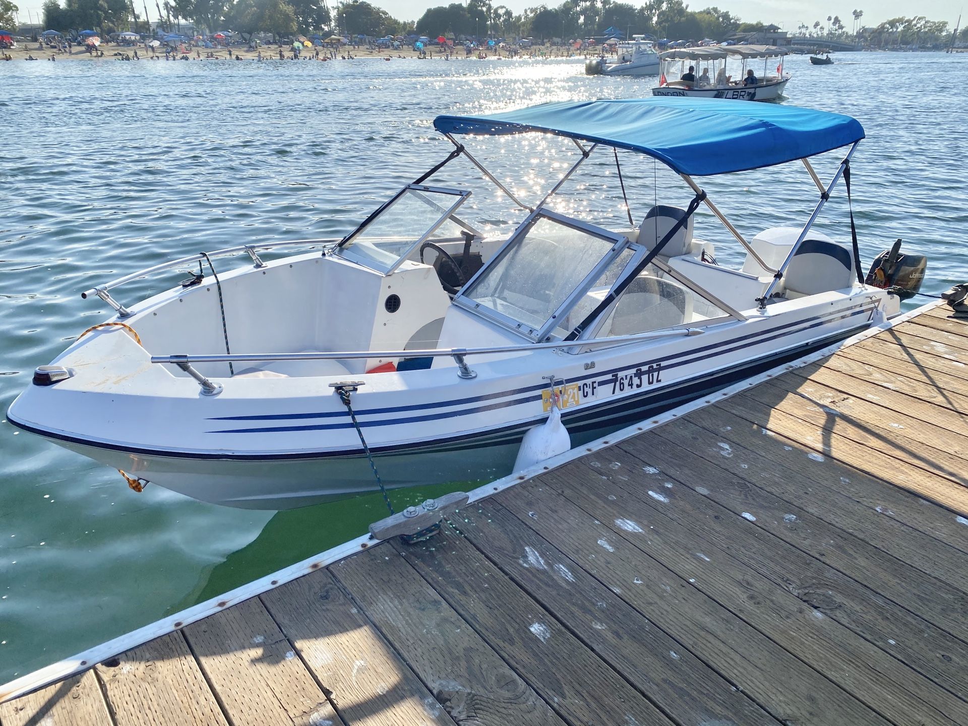 1981 invader boat 16 foot 85hp Johnson outboard run good for Sale in ...