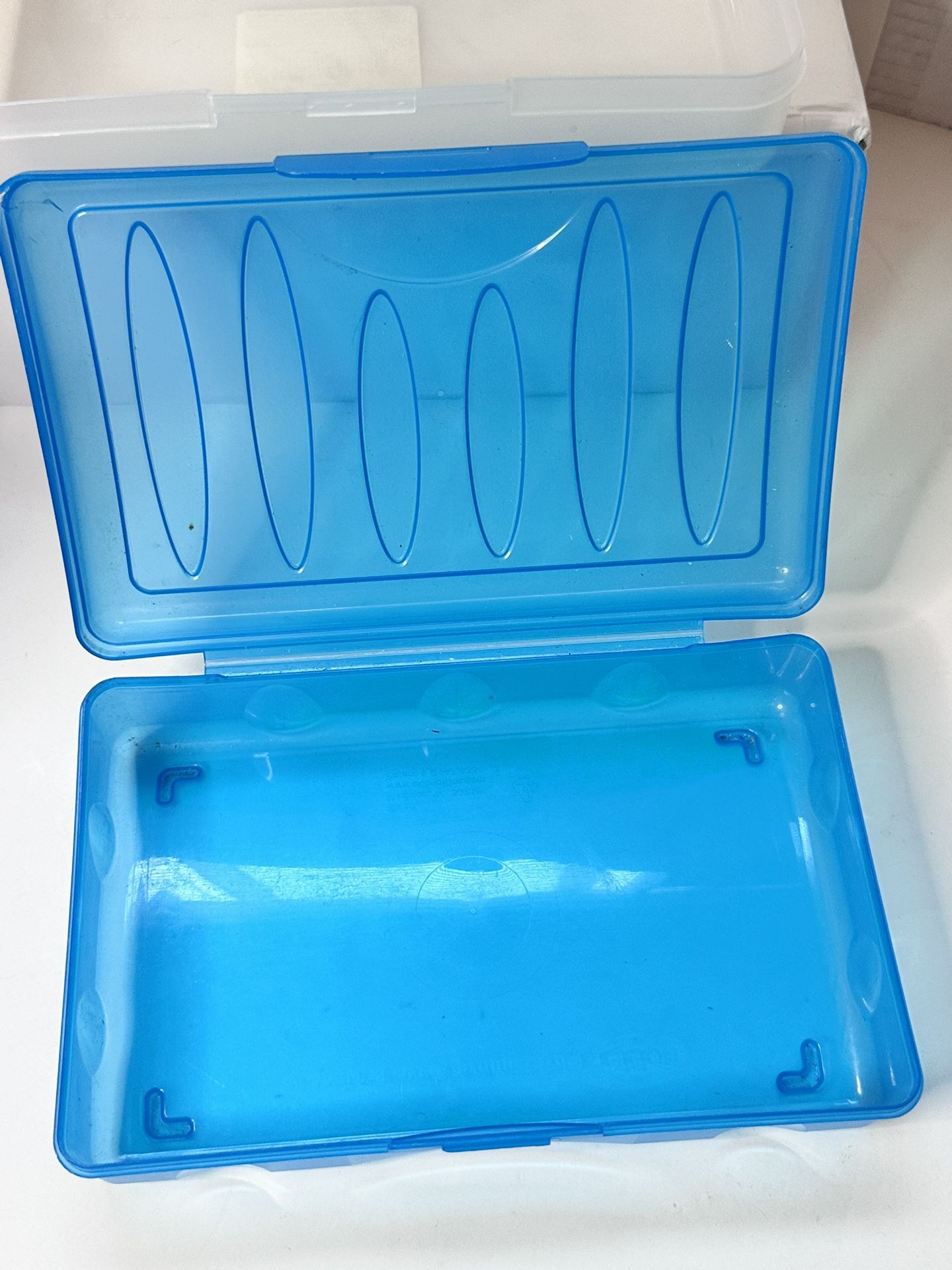 VINTAGE Spacemaker green & clear & Spacemaker 2 blue plastic pencil box ...