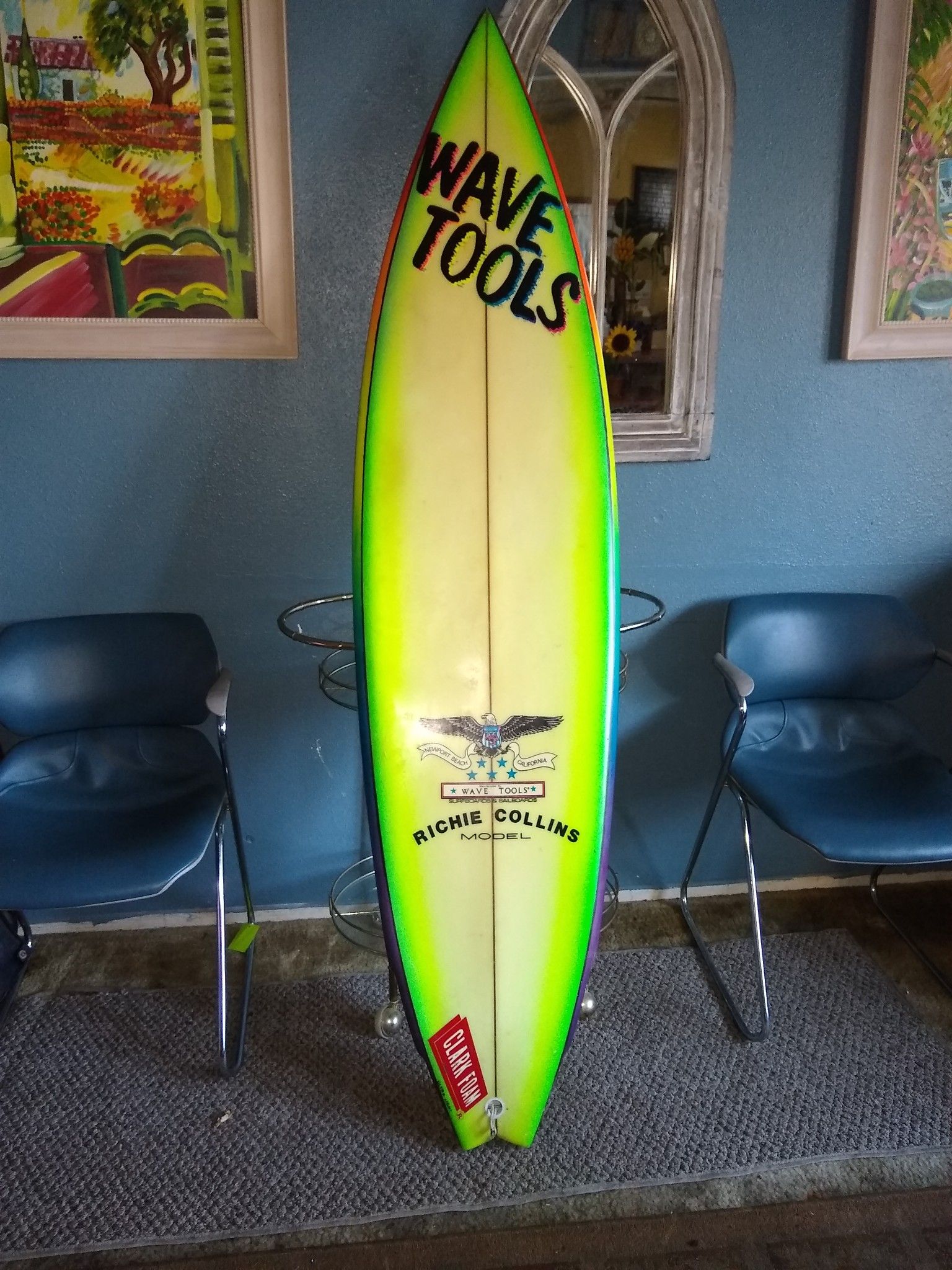 1980s Wave Tools Surfboard 6'5 Richie Collins model 18 3/4 2 1/8 please ...